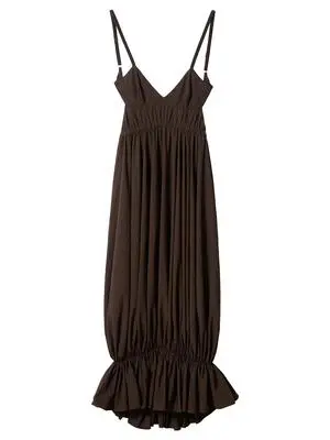 Jacquemus Alivu Gathered Midi Dress - Brown