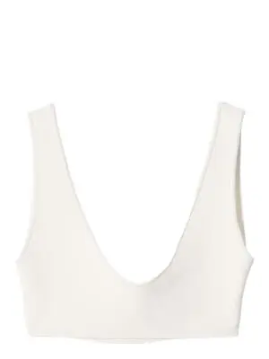 Jacquemus Faro Cropped Knit Top - White