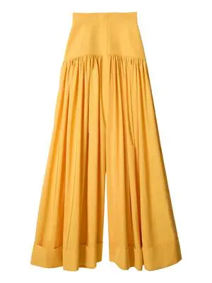 Jacquemus Pleated Cotton Wide-leg Pants - Yellow
