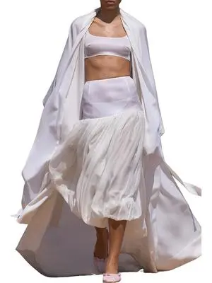 Jacquemus Mid-rise Midi Skirt With Draped Detail - White