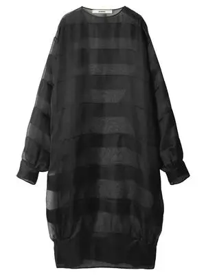 Jacquemus Sailor Striped Silk Midi Dress - Black