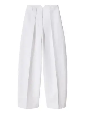 Jacquemus Jacquemus Ovalo Pleated Barrel-Leg Cotton-Blend Pants White