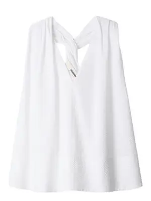 Jacquemus The Velero Gathered Cotton Top - White