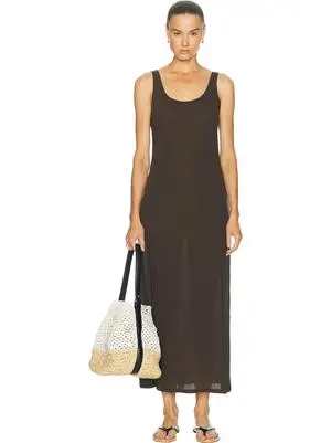 LESET Scoop Neck Maxi Dress - Hickory
