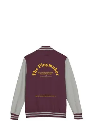 ANCHOR & CREW The Playmaker Basketball Club Varsity Jacket - Grey/red