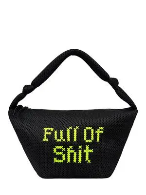 LILLY LOVES Embroidered Mesh Gym Bag - Black