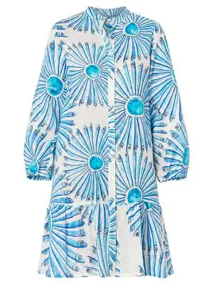 CASA ATELIER BY FERDINANDO FUSCO Linen Shirt Dress - White/blue