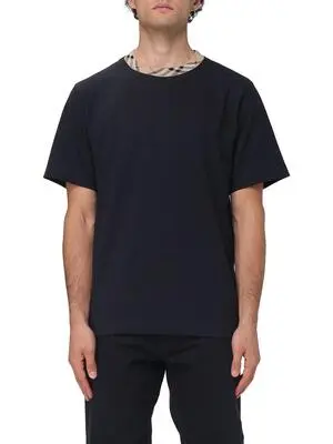 Burberry Crew Neck Cotton T-shirt With Contrast Trims - Black