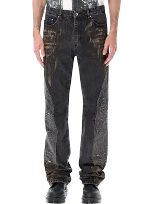 WHO DECIDES WAR Straight Fit Mid-rise Graphic Print Jeans - Denim
