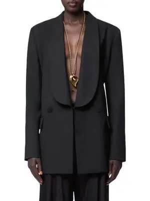 Nina Ricci Single-breasted Wool Blend Blazer - Black