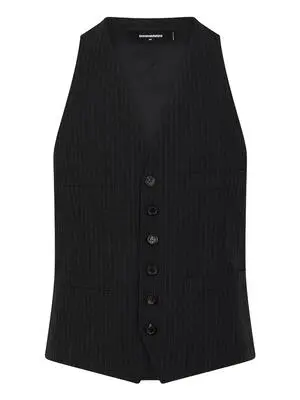 Dsquared2 Striped Oversized Wool Vest - Fantasy