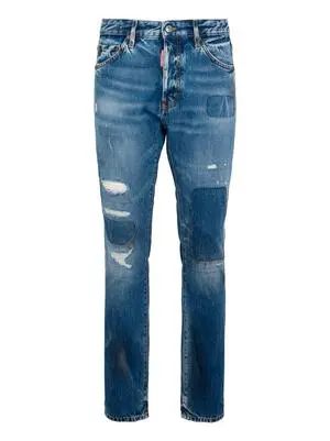 Dsquared2 Worker Wash Teddy Jeans - Blue