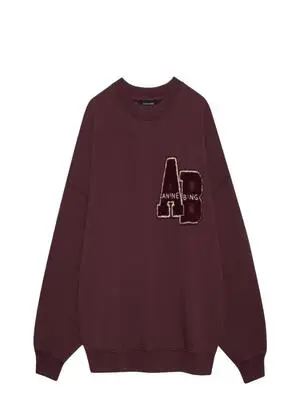 ANINE BING Anine Bing Miles Letterman Logo Sweatshirt Wine Red