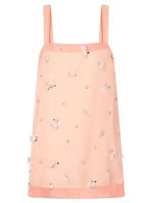 Simkhai Sumi Embellished Organza Mini Dress - Pink