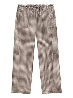 Donni. The Taffeta Drawstring Cargo Pant - Espresso Gingham