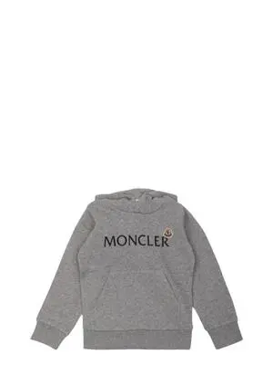 Moncler Logo Printed Hooded Sweatshirt - Grey