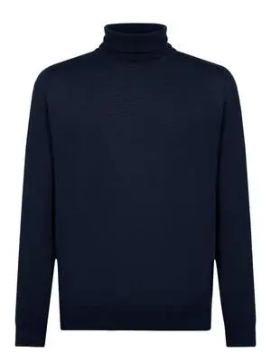 Paul & Shark Turtleneck Sweater With Ribbed Cuffs - Dark Blue
