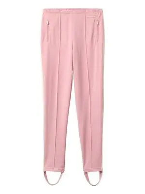 Miu Miu Technical Fabric Pants With Racing Stripe Detail - Alabaster/ivory