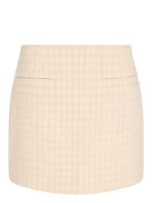 ANINE BING Vanessa Houndstooth Bouclé-tweed Mini Skirt - Blush