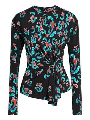 Rabanne Printed Stretch-jersey Top With Embellished Detail - Black