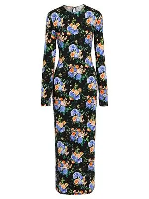 Rabanne Floral-print Stretch-jersey Maxi Dress - Black