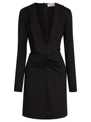 Victoria Beckham Gathered Stretch-jersey Mini Dress - Black