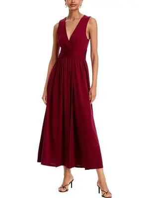 Aqua Sleeveless Twist Jersey Maxi Dress - Deep Red