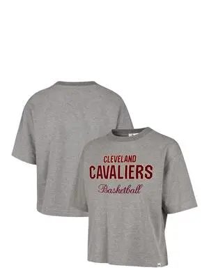 '47 47 Cleveland Cavaliers Pivot Drop Needle Cropped T-shirt - Gray