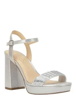 Jessica Simpson Skilia Embellished Platform Sandal - Silver 01
