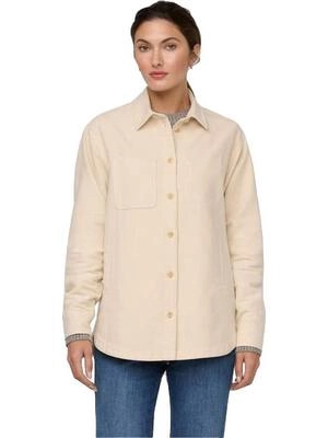 DUER No Sweat Moleskin Overshirt With Drop Shoulder - Bone