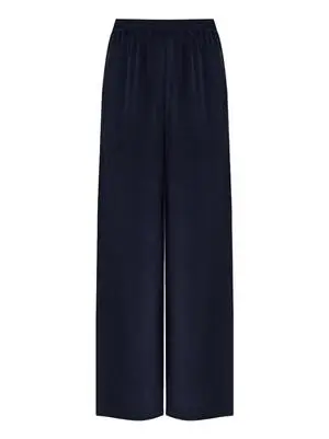 Max Mara Silk Wide Leg Trousers - Blue