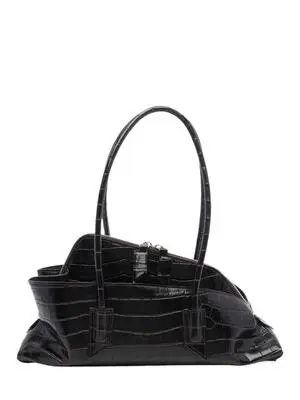 Attico La Passeggiata Small Leather Shoulder Bag - Brown