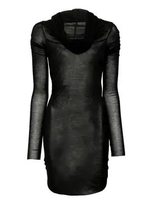 Rick Owens Long Sleeve Hooded T-shirt - Black