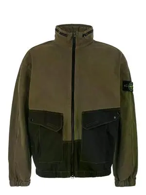 Stone Island Logo Patch Panel Jacket - Green