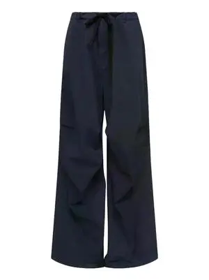 MAISON MARGIELA Navy Cotton Drawstring Wide Leg Pants - Blue