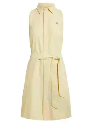 Polo Ralph Lauren Sleeveless Belted Midi Dress - Yellow