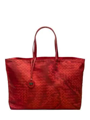Bottega Veneta Intrecciato Nylon Tote Bag - Red