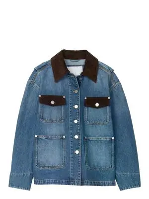 3.1 Phillip Lim Corduroy Collar Long Sleeve Jacket - Blue