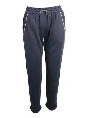 Brunello Cucinelli Monili-trim Drawstring Track Pants - Blue