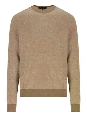 Loro Piana Chevron Knit Crew-neck Sweater - Neutrals
