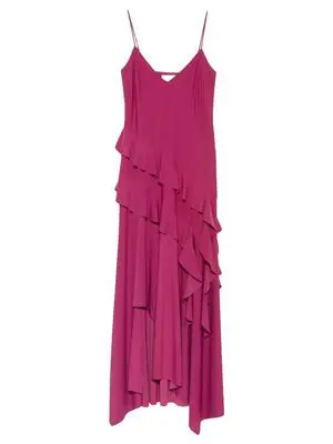 Moschino Asymmetric Ruffled Maxi Dress - Pink