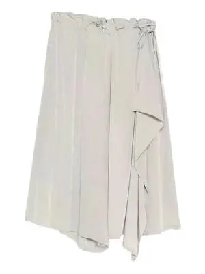 Y’s Gathered Crepe-de-chine Trousers - Grey
