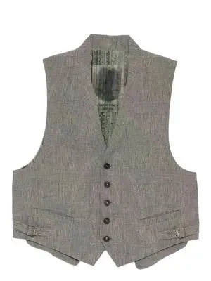 ZIGGY CHEN Checked Waistcoat - Grey