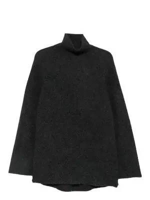 RUOHAN High-neck Textured Knit Sweater - Grey