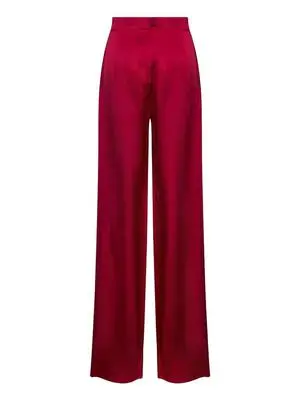 Max Mara Msealpaca Satin-effect Palazzo Pants - Red