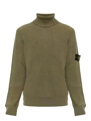Stone Island Ribbed-knit Roll-neck Sweater - Green