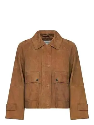 Max Mara Suede Raglan Sleeve Jacket - Brown
