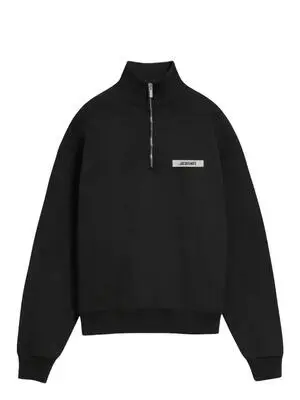 Jacquemus Quarter-zip Logo Patch Sweater - Black
