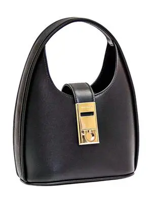 FERRAGAMO Mini Hobo Buckle Tote Bag - Black