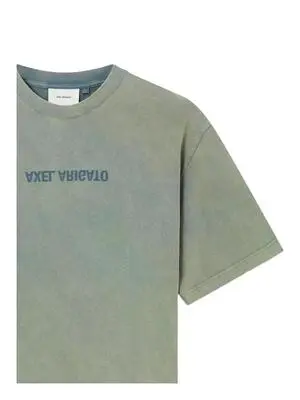 Axel Arigato Logo-print Acid-wash T-shirt - Blue